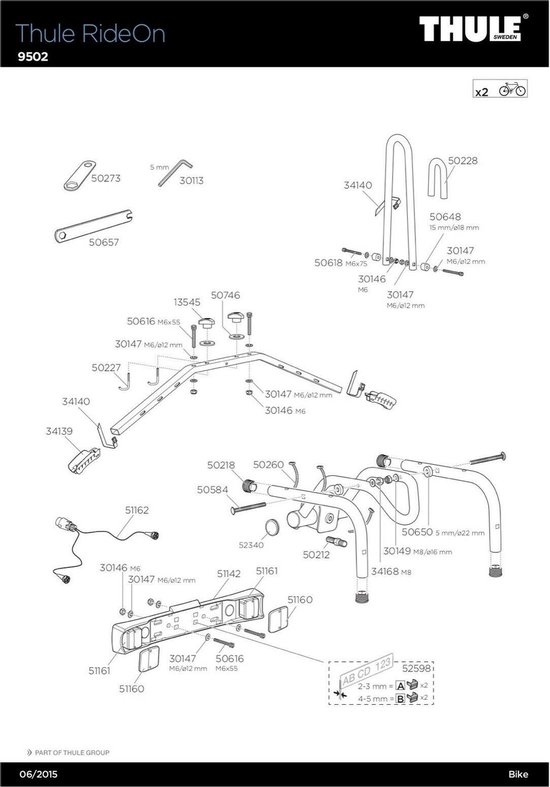 Thule Replacement 7 Pin Cable For RideOn 9502, 9503 - Fietsendrager ...