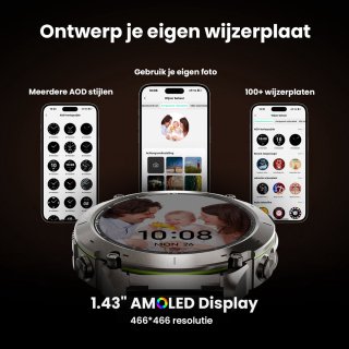 Maoo FORGE GPS Smartwatch Heren Gun Metal 1.43" AMOLED