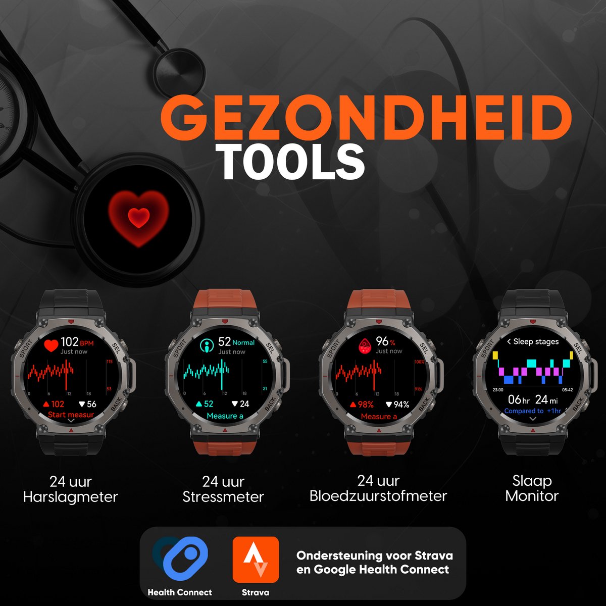 Synyq GPS ProX Smartwatch Heren 1.43" AMOLED 5ATM